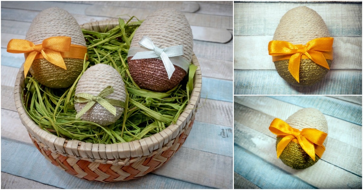 DIY Rustic Glitter Easter Egg Decorations Craft - DIY & Crafts